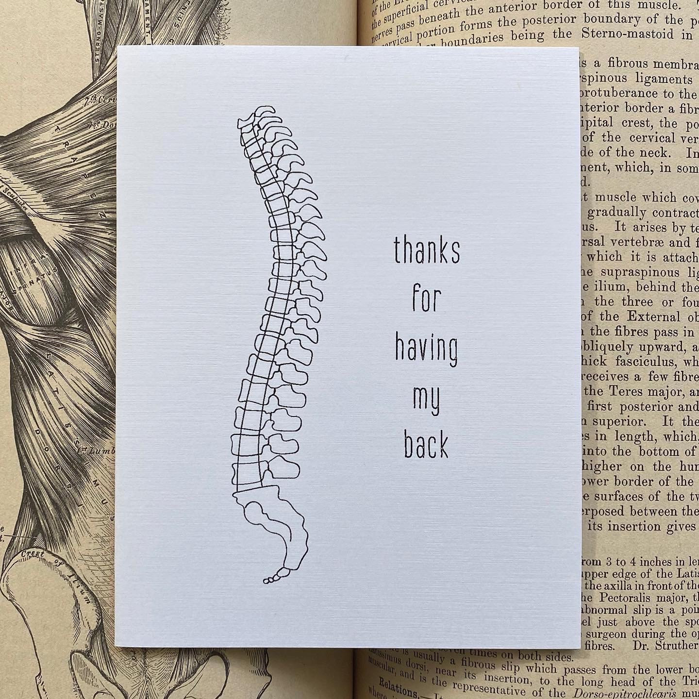 Thanks For Having My Back Greeting Card | Etsy