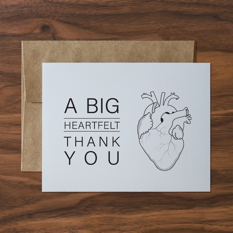 A Big Heartfelt Thank You Greeting Card - Etsy