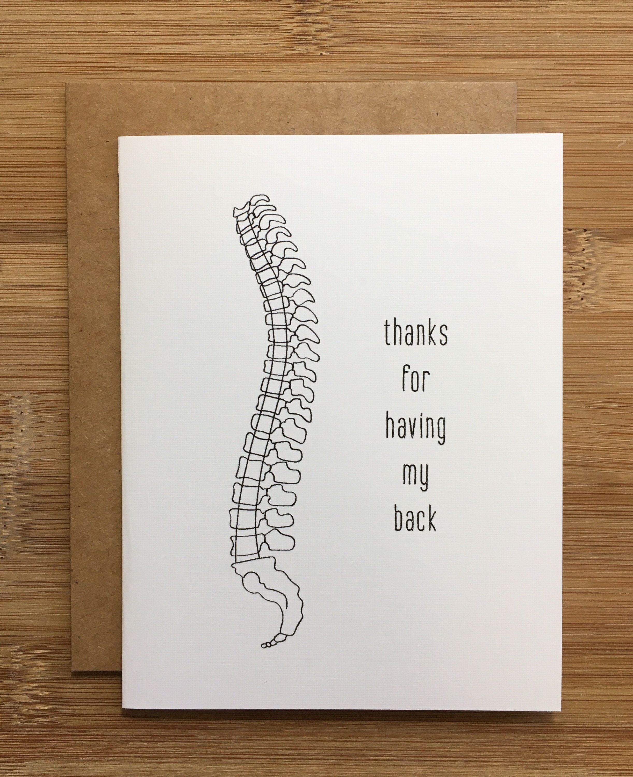 Thanks For Having My Back Greeting Card | Etsy