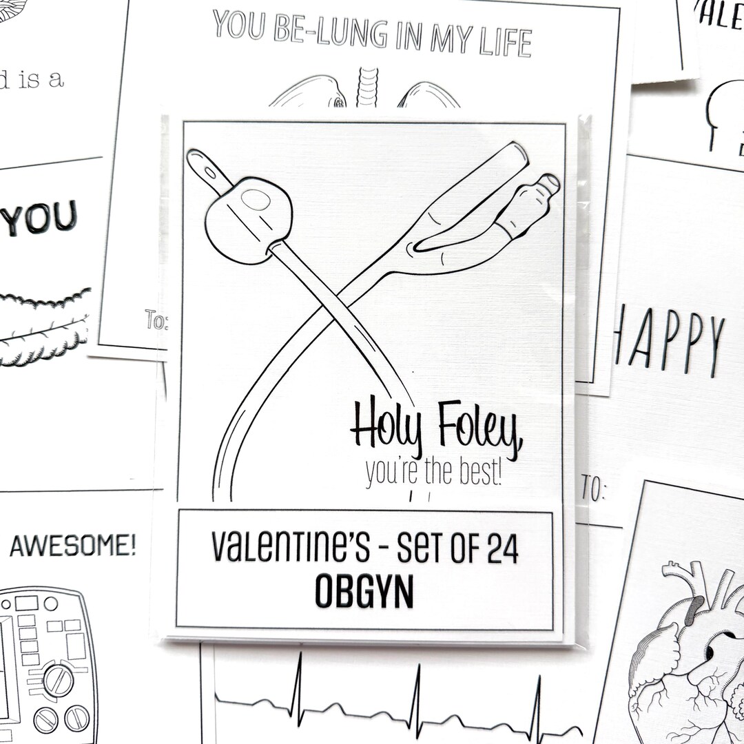NEW Valentine’s Day Cards - Medically Themed Variations (set of 24) - Etsy