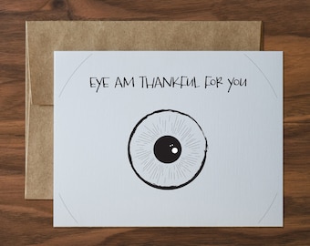 Eye Chart Card.thank You.eye Chart.eye Chart Card.paper - Etsy