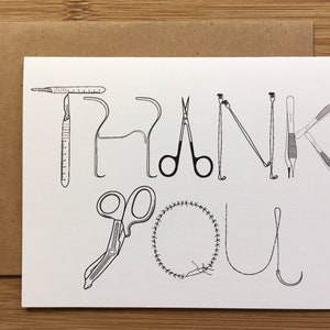 Surgical Instruments Thank You Greeting Card | Etsy