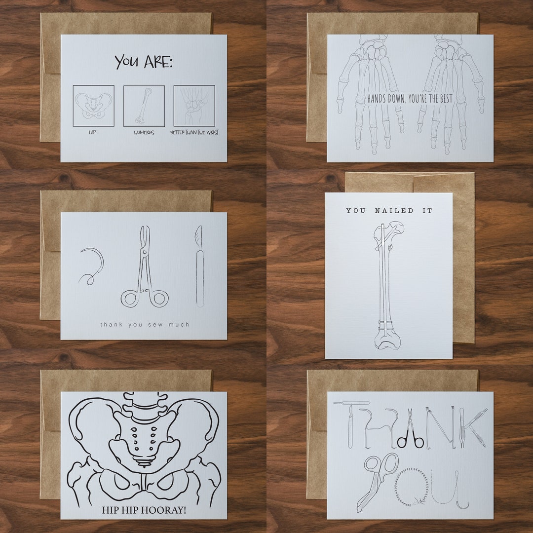 Greeting Card Boxed Set: Surgical, Orthopedics, Plastics, Bones - Etsy