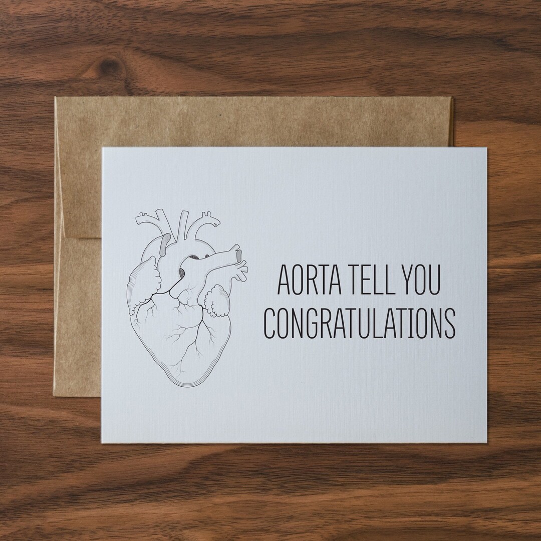 Aorta Tell You Congratulations Greeting Card - Match Day, Graduation - Etsy