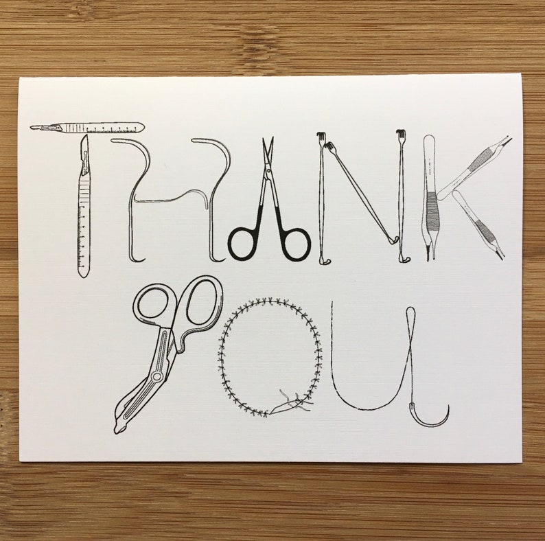 Surgical Instruments Thank You Greeting Card | Etsy