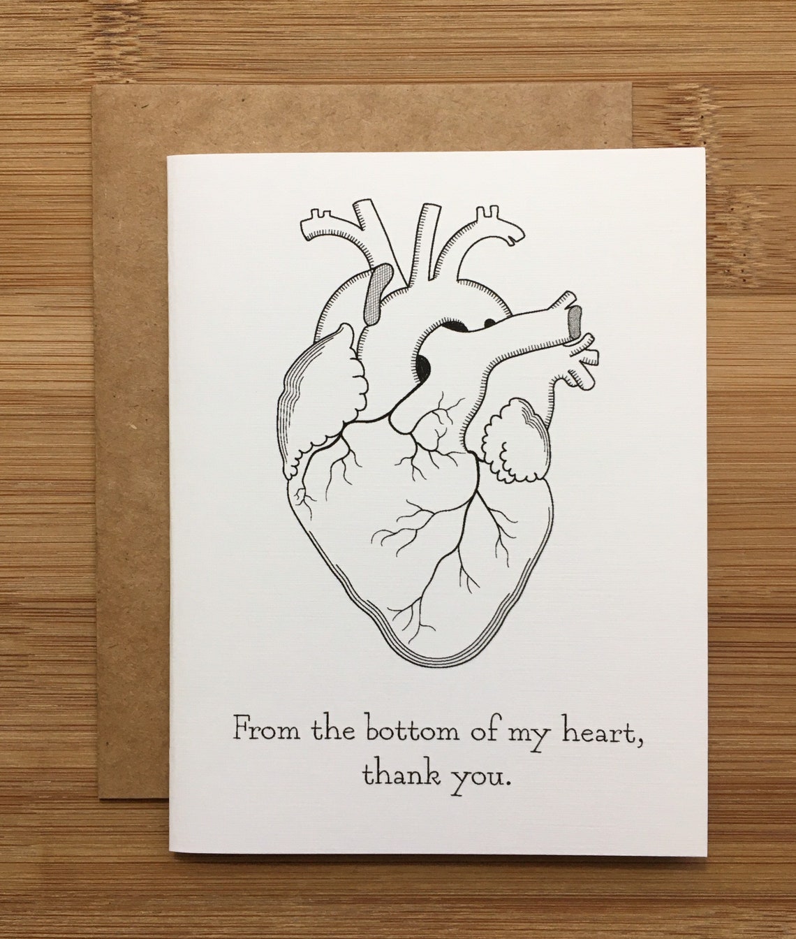 From the Bottom of My Heart Thank You Greeting Card | Etsy