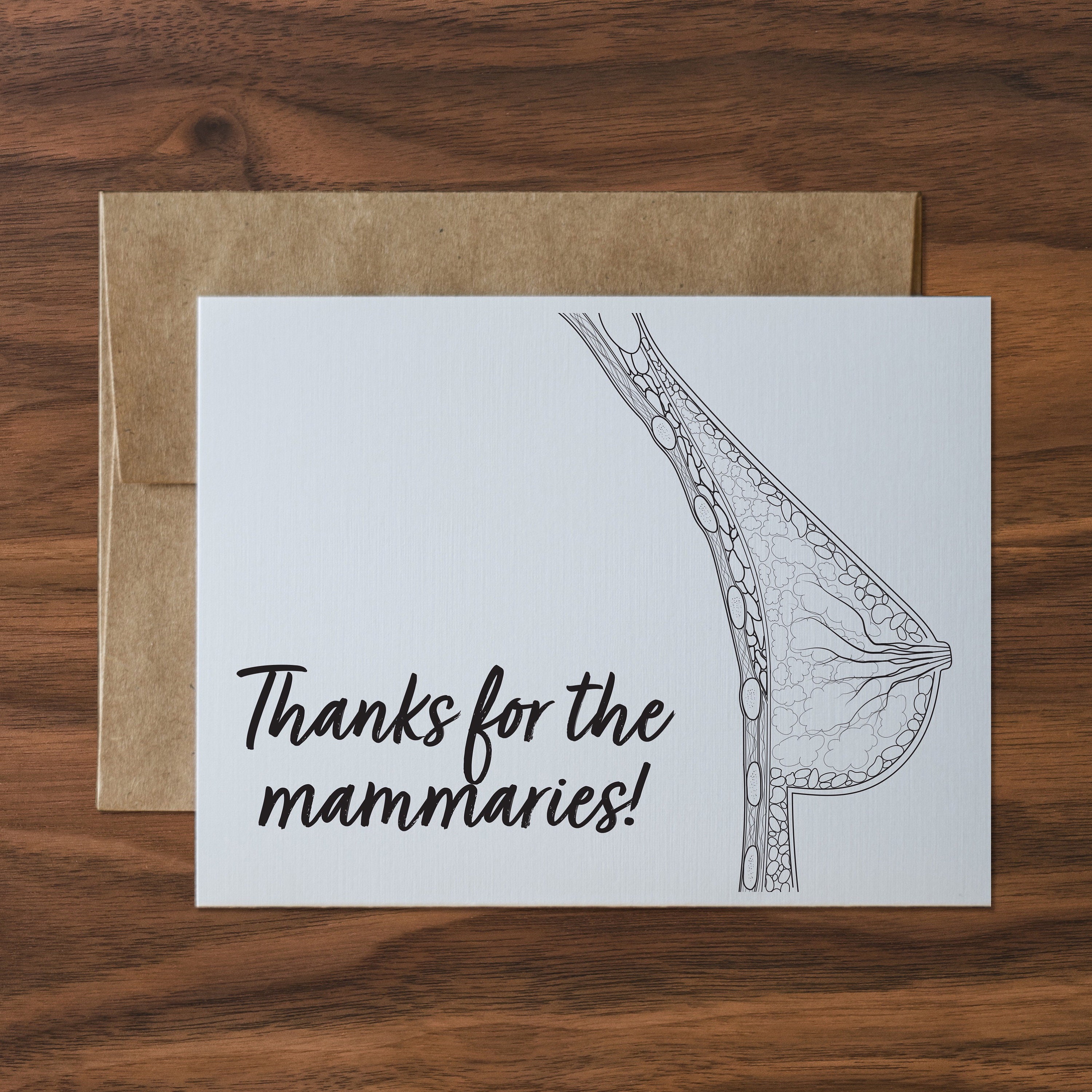 Thanks for the Mammaries Greeting Card | Etsy
