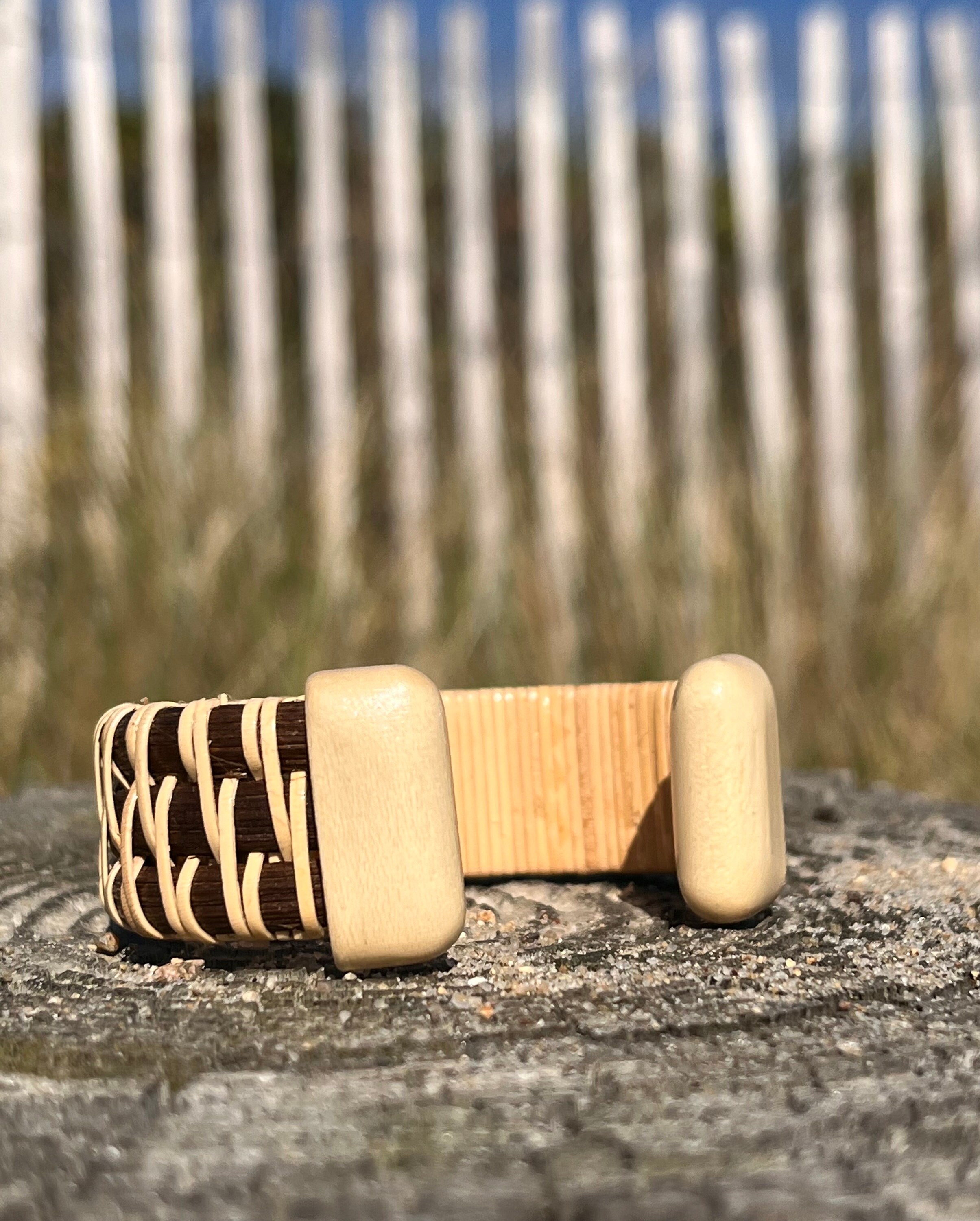 3/4 Spiral Weave Cuff With Scallop Shell End Caps Nantucket Basket ...