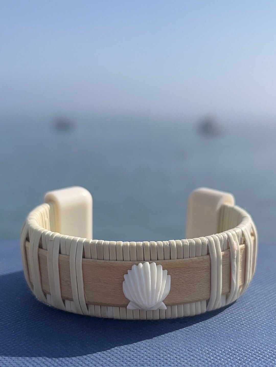 3/4” Shell Cuff - Nantucket Basket Bracelet With End Caps - Free ...