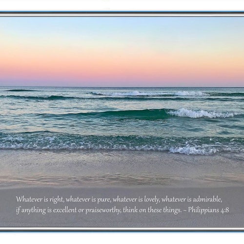 Framed Beach Sunset Ocean Photography Religious Wall Art - Etsy