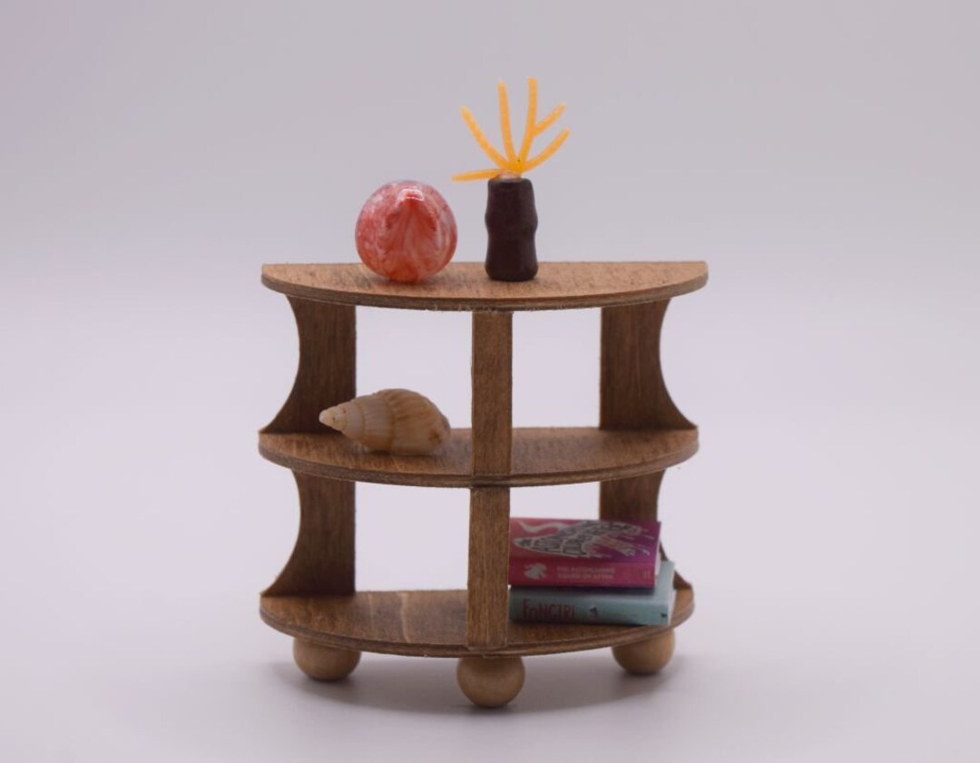 SVG File 1:12 Scale Dollhouse Miniature Mid Century Modern Small Shelf ...