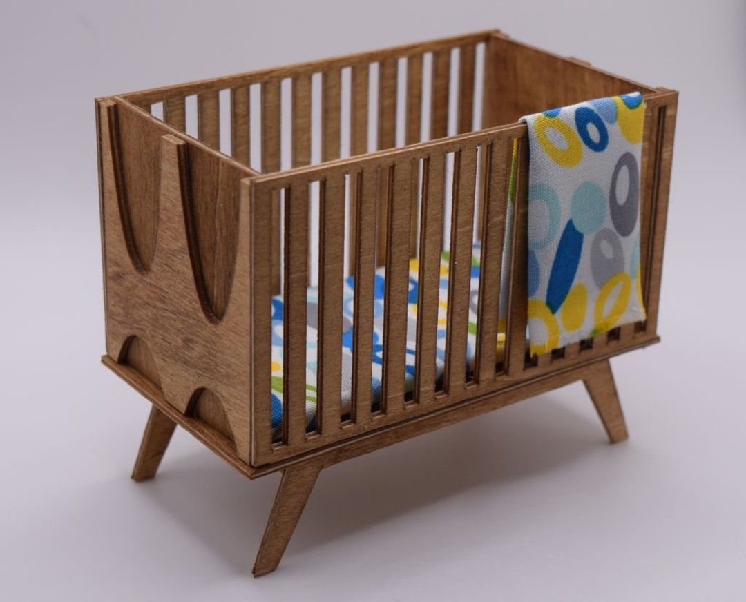 SVG File 1:12 Scale Dollhouse Miniature Mid Century Modern Baby Nursery ...