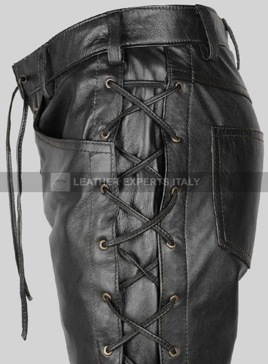 Mens Leather Side Lace Pants Genuine Sheep Skin Leather Pants | Etsy