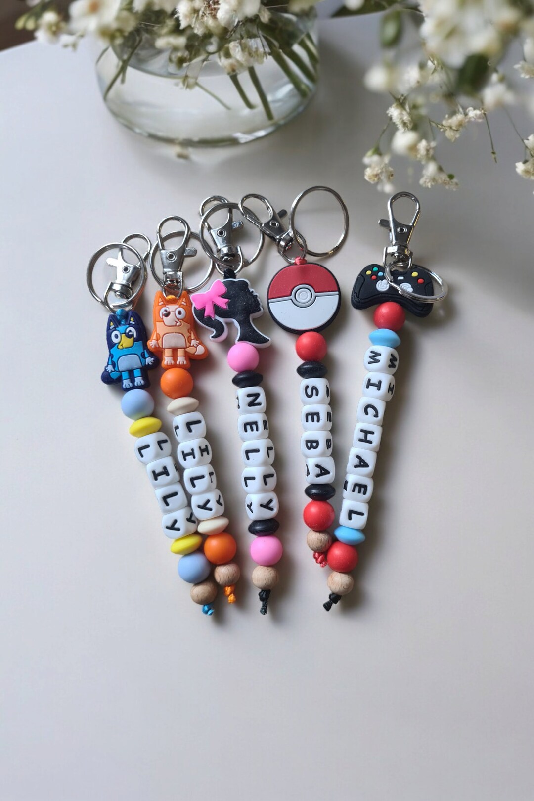 Kids Personalized Name Keychain | Custom Keyring for Children | Book ...