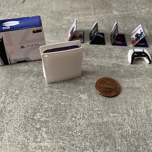 PS5, Miniature Console, 4 Games + Controller + Box. Miniature Fan Art ...