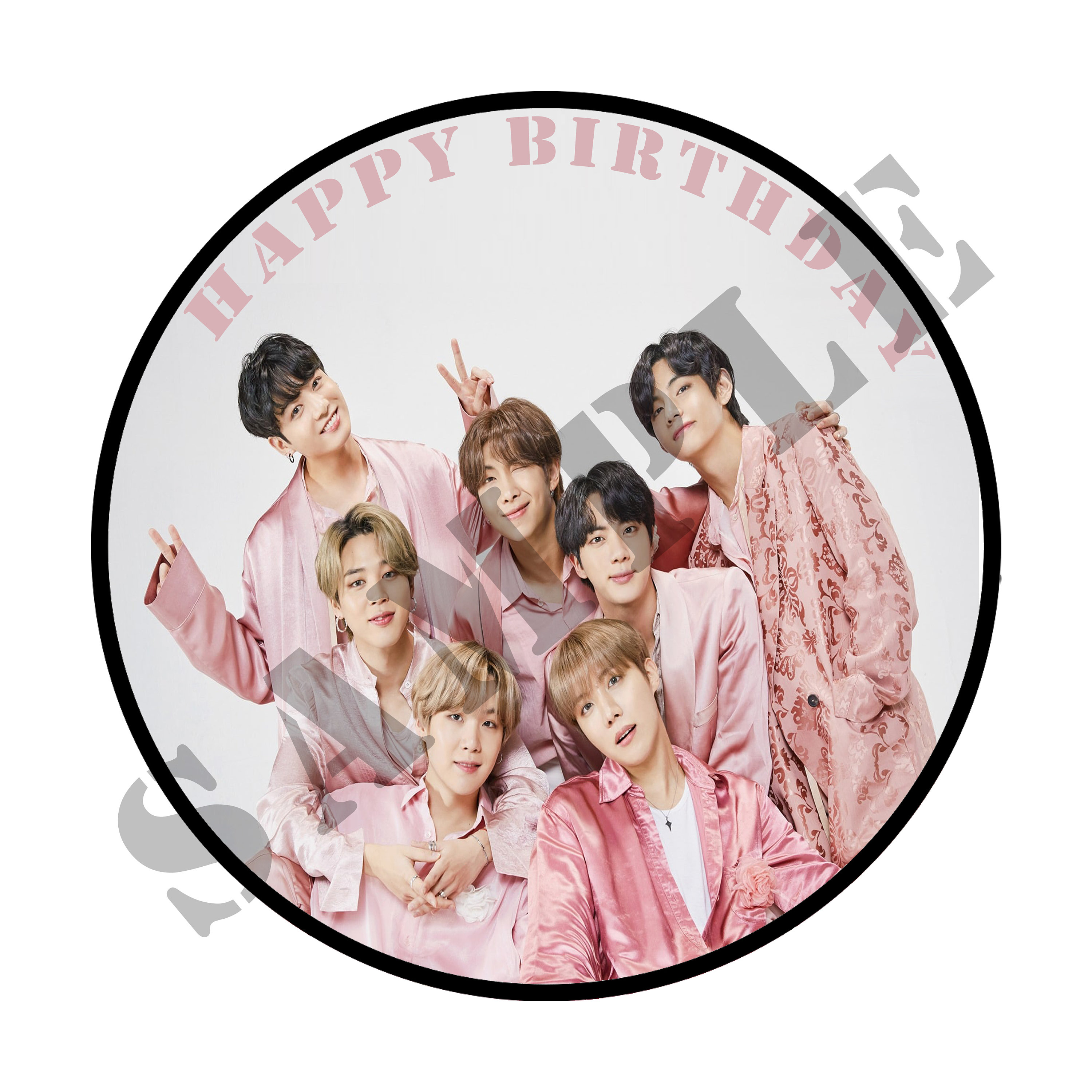 BTS CUSTOM Happy Birthday Party. Cake Topper DIGITAL Printable - Etsy