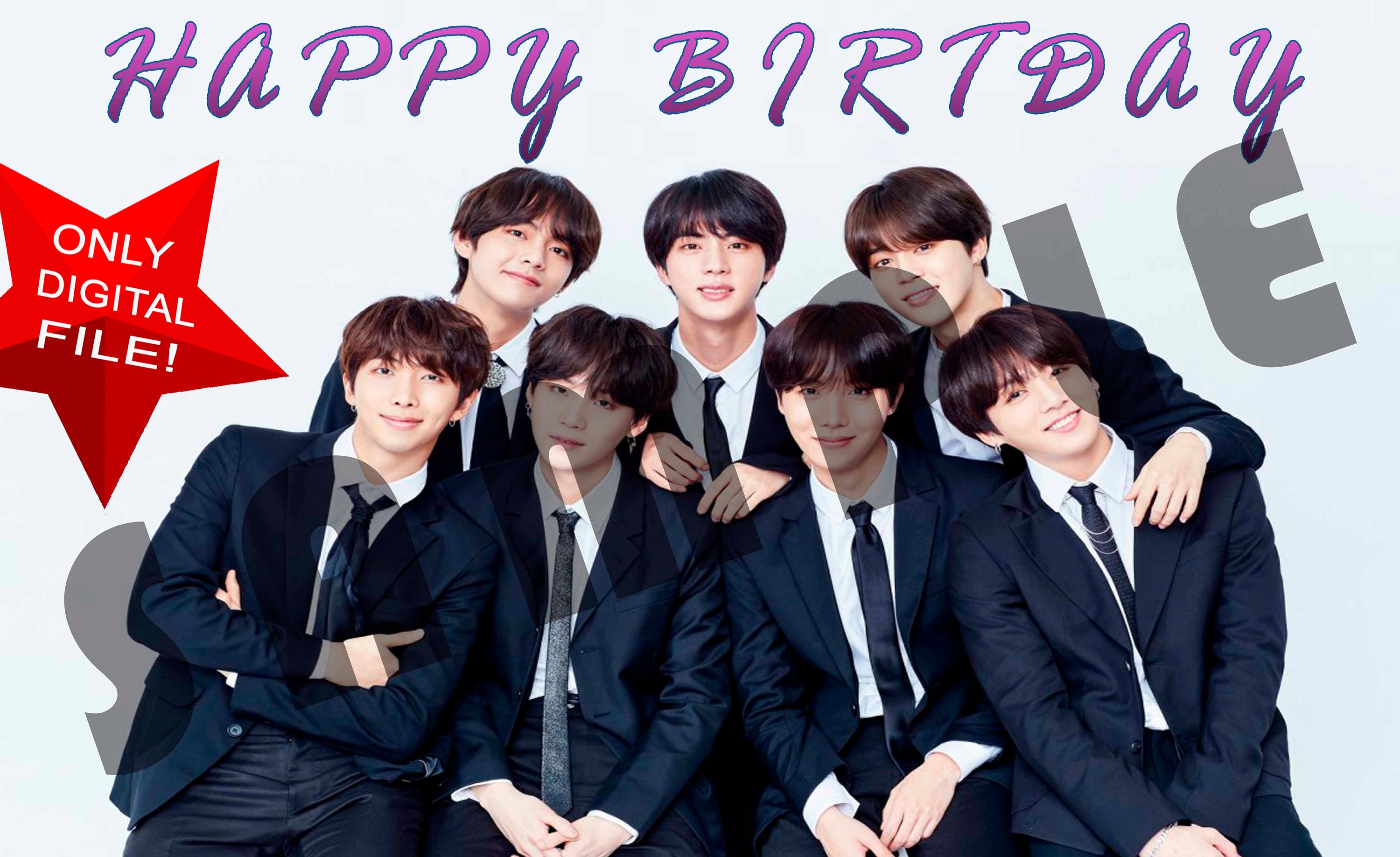 BTS, Happy Birthday Party. Cake Topper Digital Printable Version.model ...