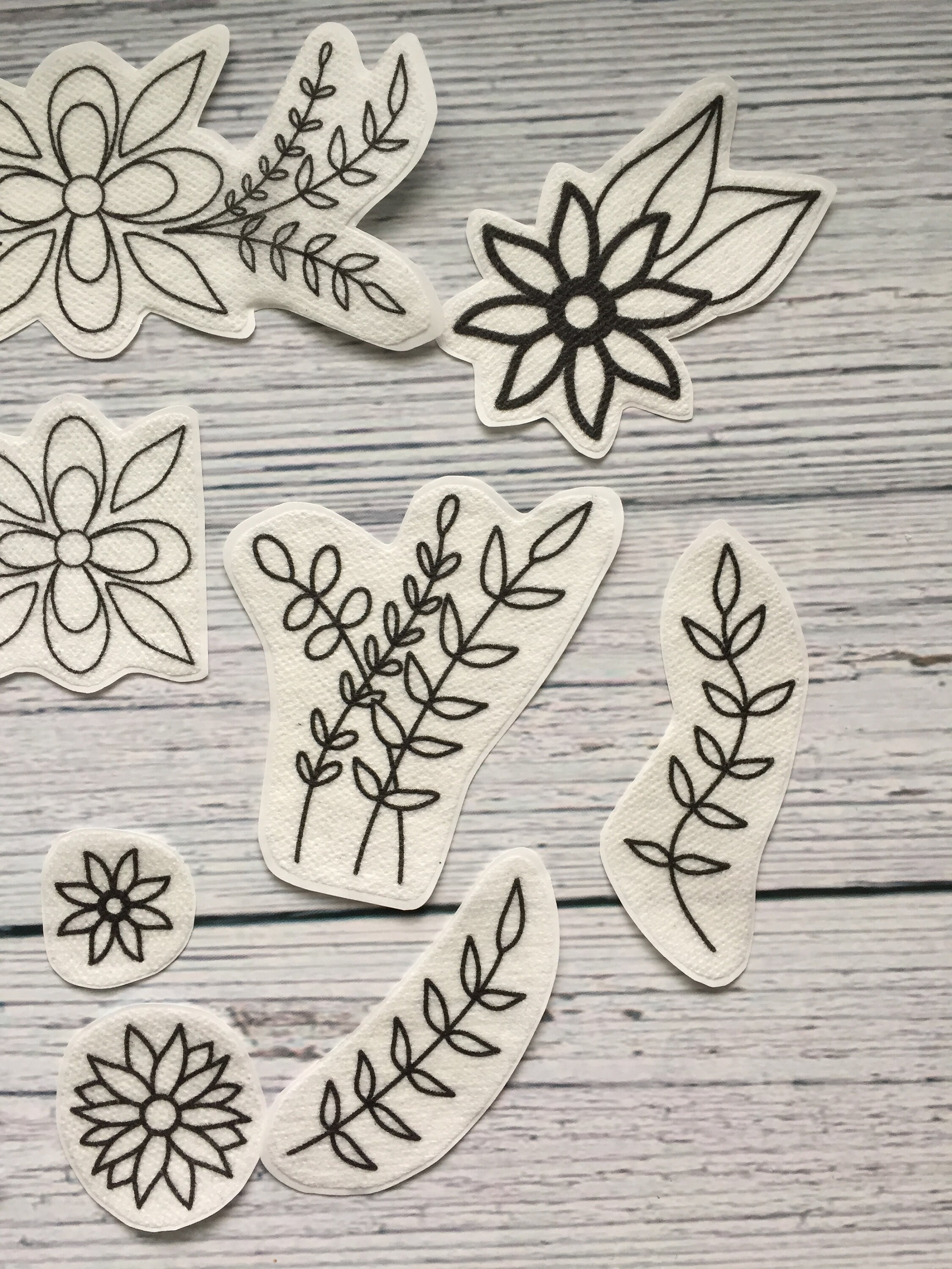 Stick and Stitch Floral Leaf Pack Water Soluble Hand - Etsy