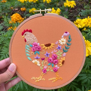 Spring Chicken Hand Embroidery Pattern PDF DIY Easy to Follow ...