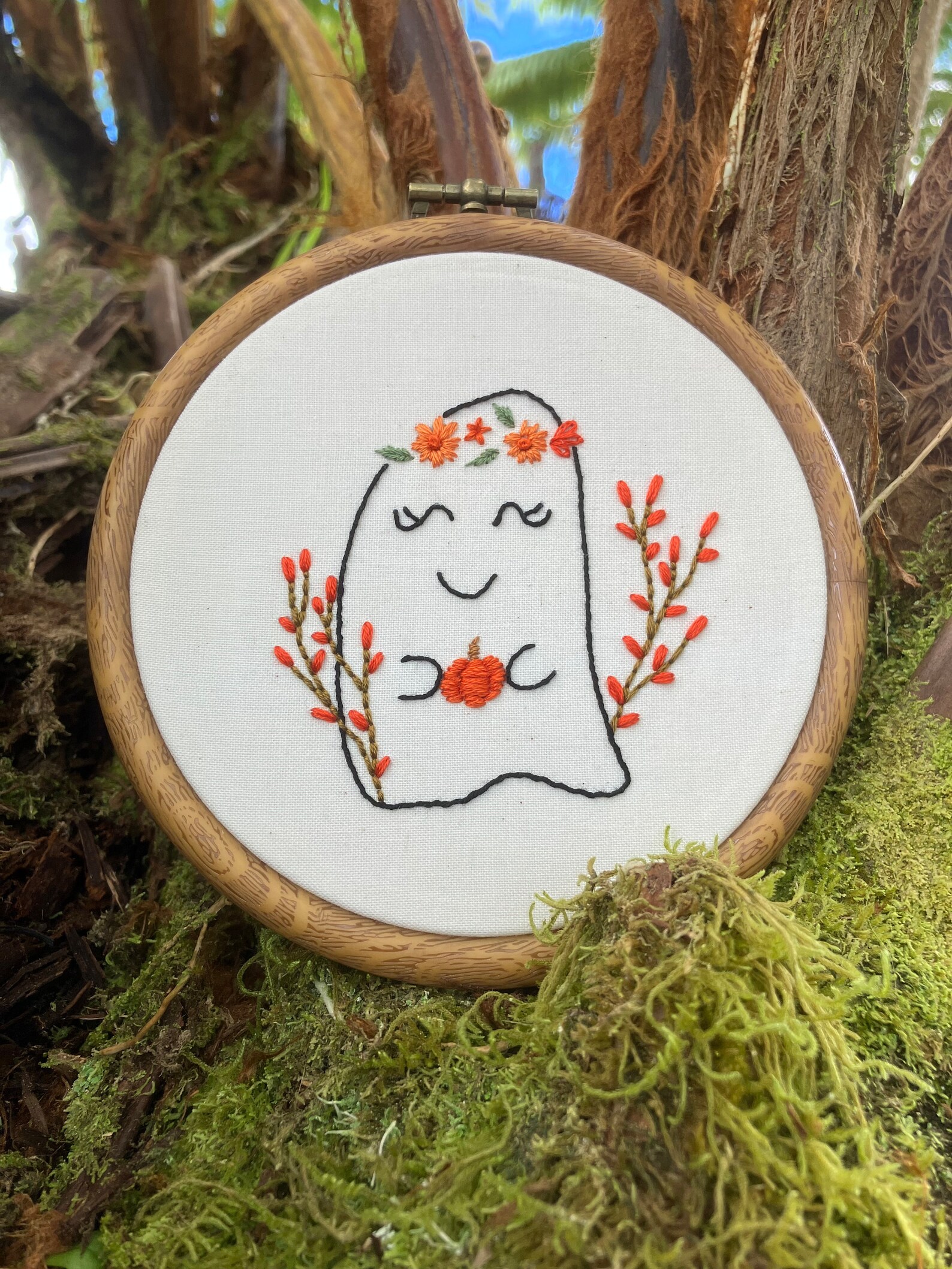 Fall Ghosts Hand Embroidery Pattern With Youtube Video - Etsy