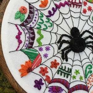 Spider Web Embroidery Pattern PDF DIY Easy to Follow Directions Wall ...