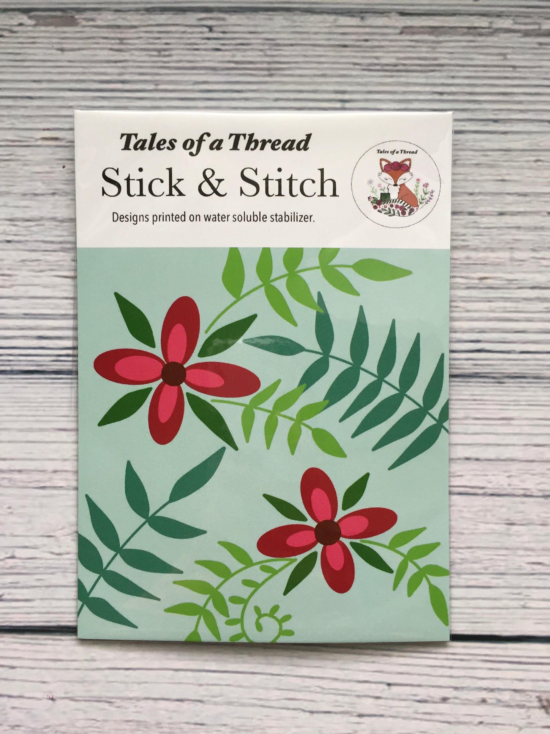Stick and Stitch Floral Leaf Pack Water Soluble Hand - Etsy