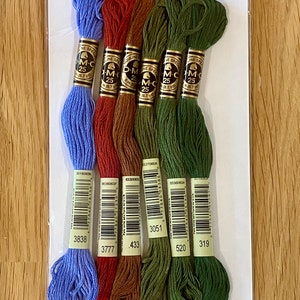 Enchanted Forest Color Palette DMC Cotton Embroidery Floss Thread 6 ...
