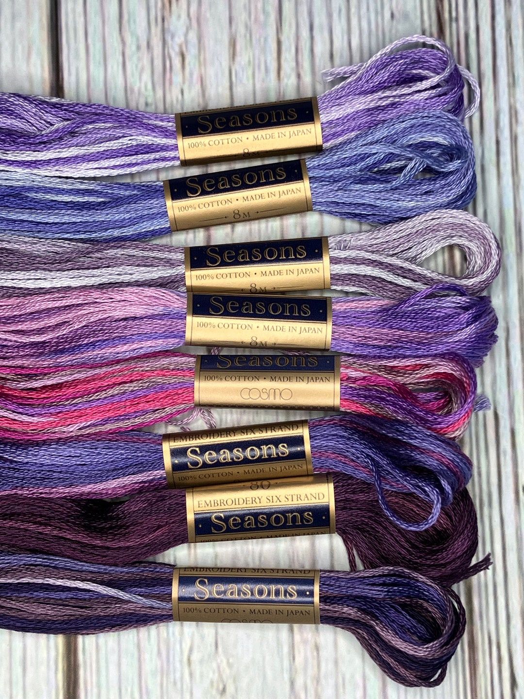 Lecien Cosmo Seasons Floss Pack of Variegated Floss Skeins 8 Skeins of ...