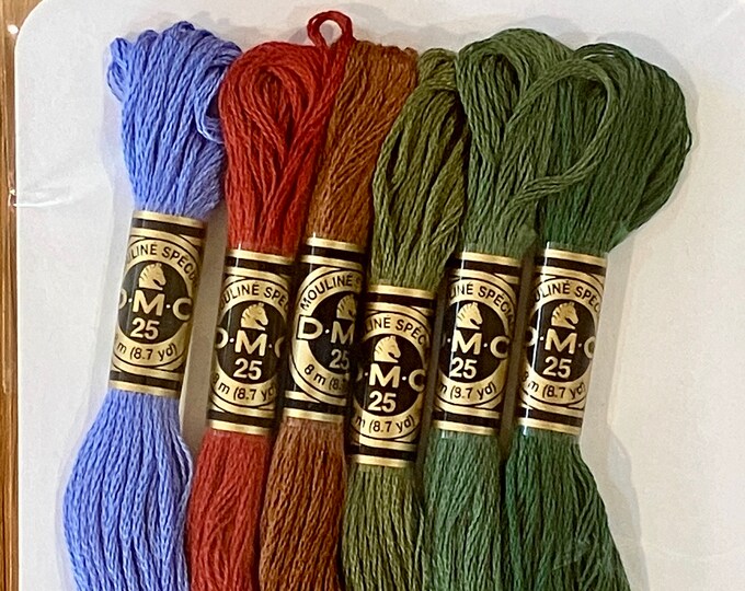 Enchanted Forest Color Palette DMC Cotton Embroidery Floss Thread 6 ...