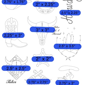 Stick and Stitch Western Cowboy Hand Embroidery Water Soluble Designs ...
