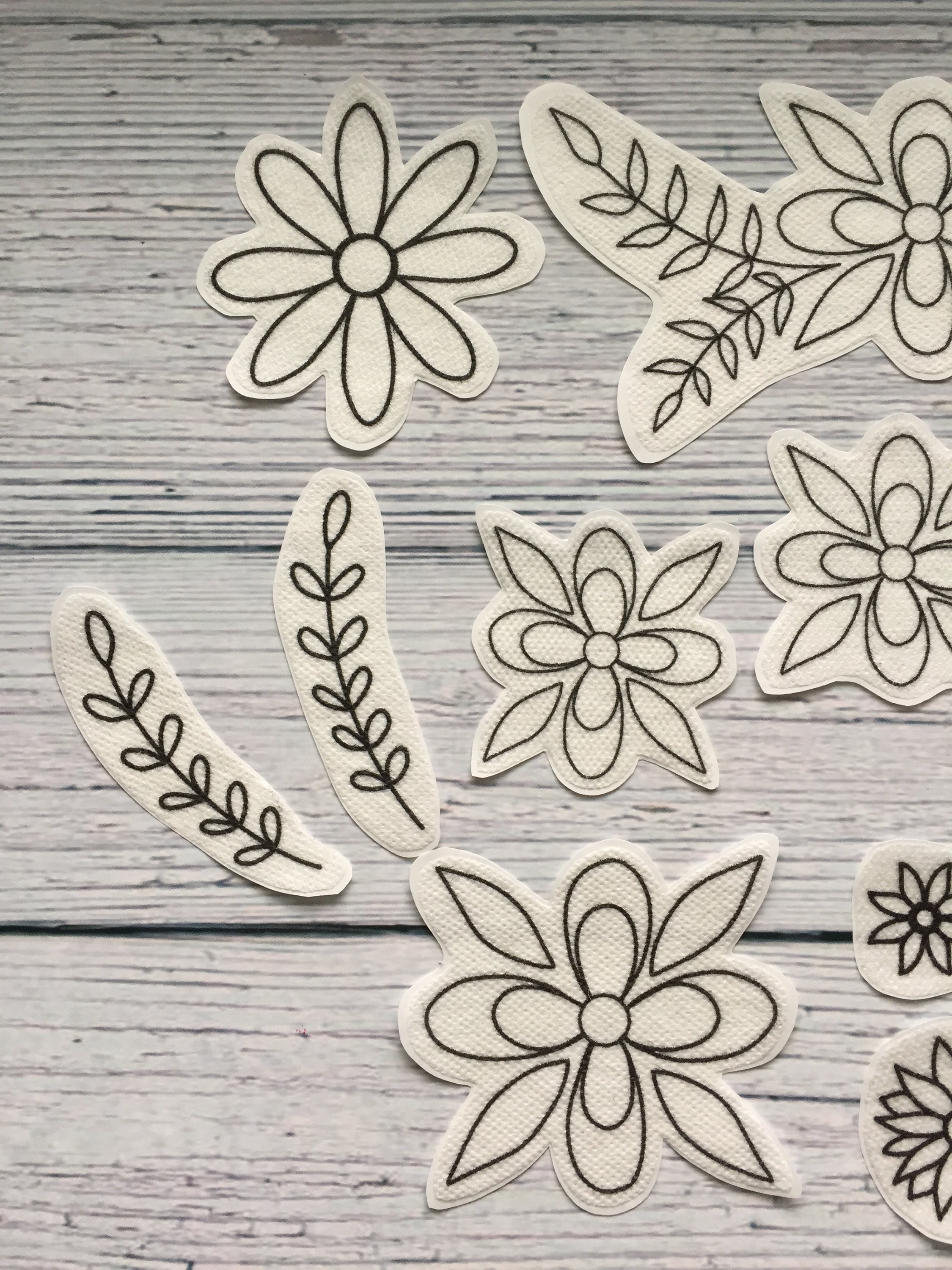 Stick and Stitch Floral Leaf Pack Water Soluble Hand - Etsy