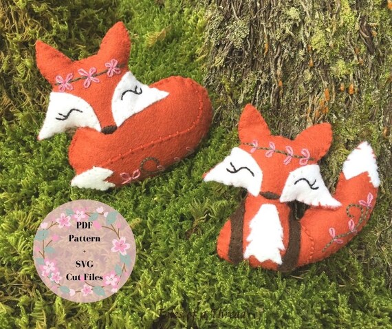 Woodland Fox PDF Pattern SVG Files 2 Different Fox Designs - Etsy