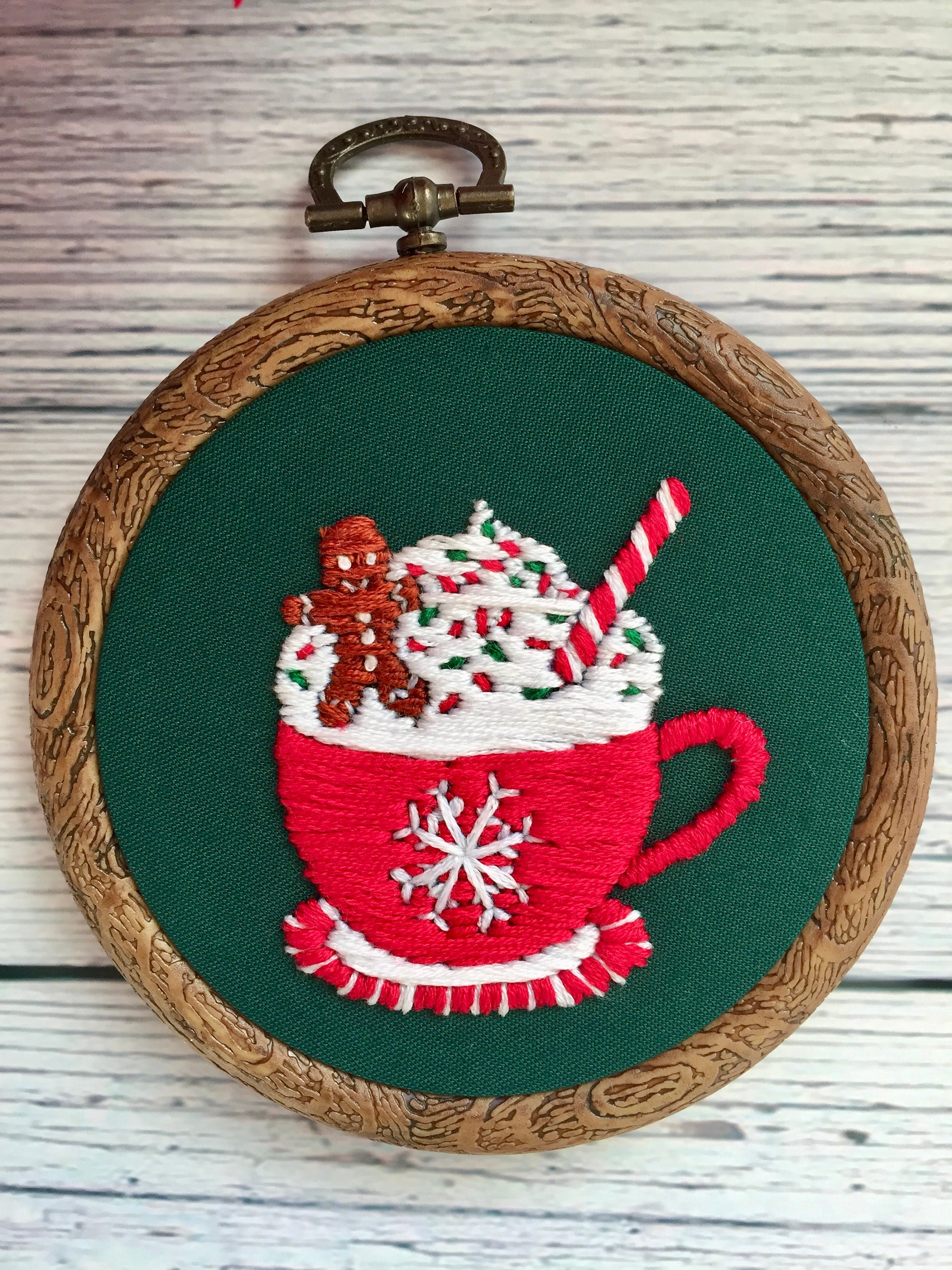 Hot Chocolate Cocoa Mug Hand Embroidery Pattern PDF DIY Easy - Etsy