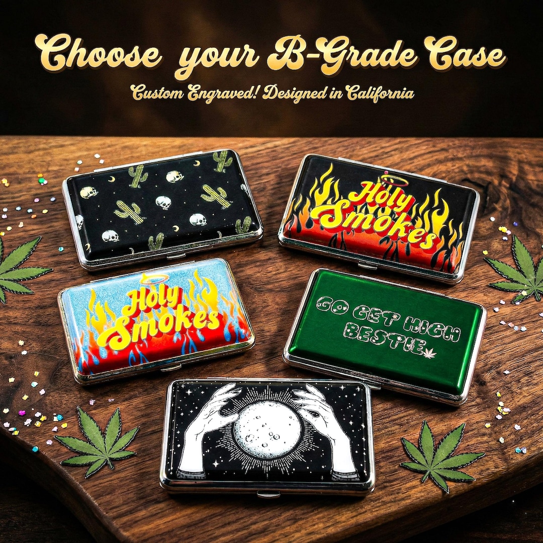 Custom B-GRADE Cigarette Case or Joint Case - Personalized Ciggarette ...