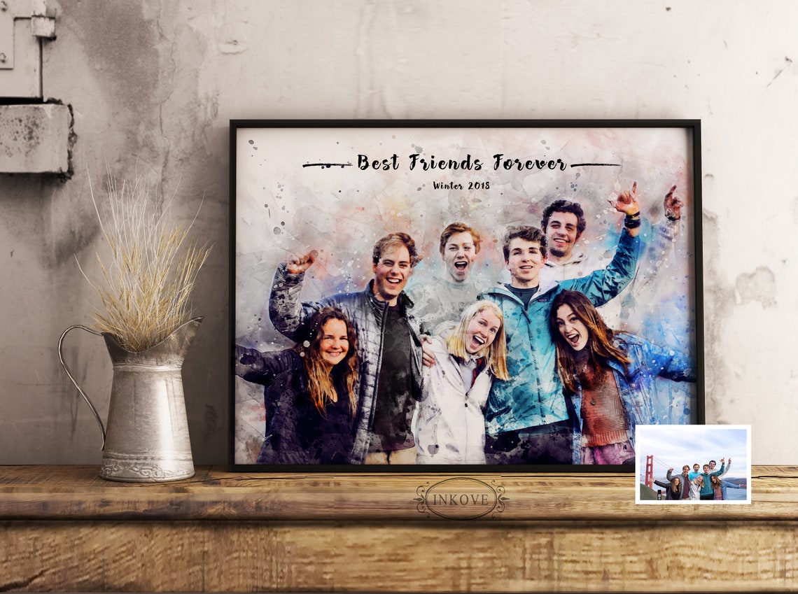 Personalised Digital Art Print | Custom Portrait |'watercolour' Style ...