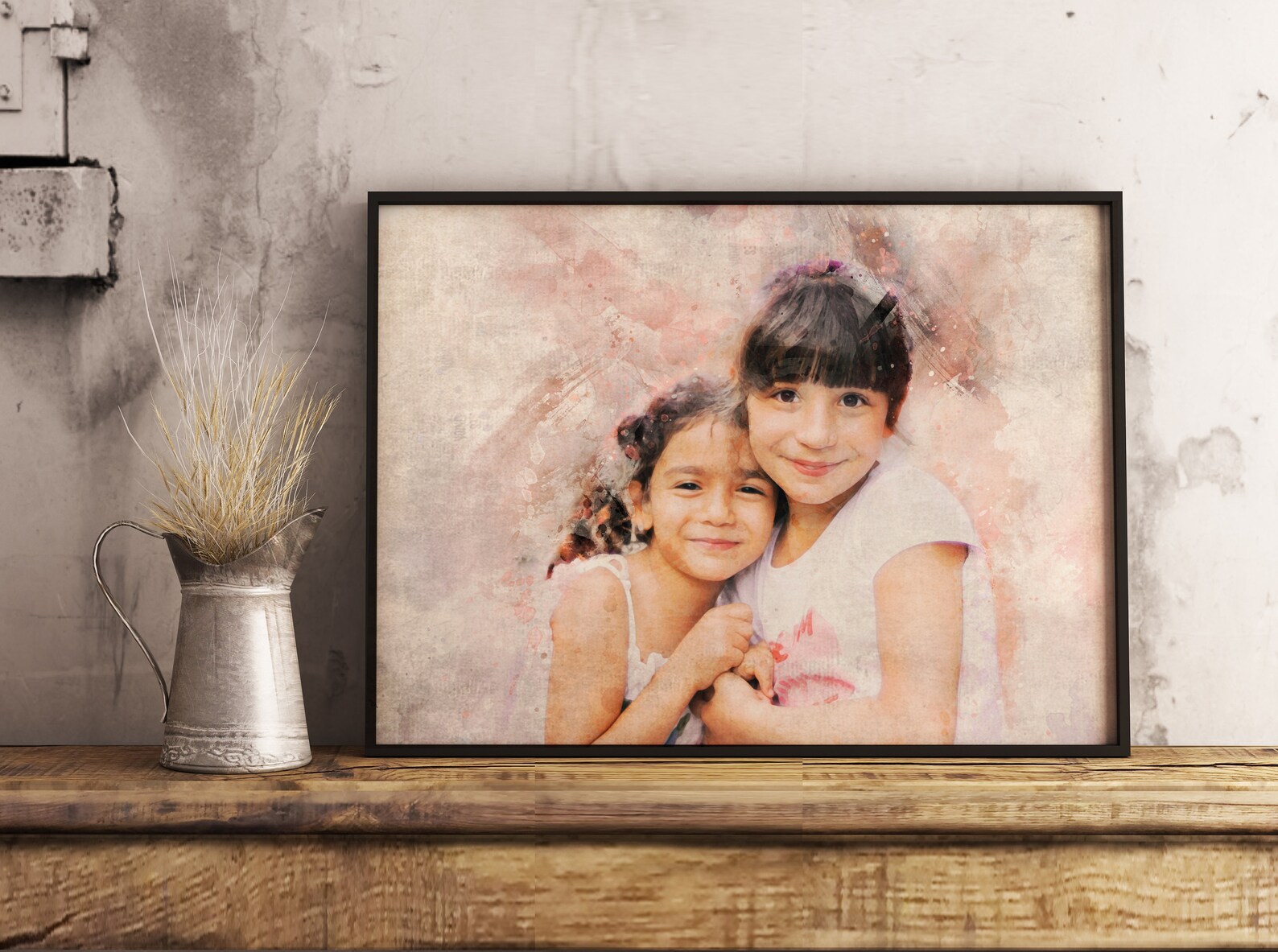 Watercolour Custom Family Portrait Art From Photo, Print Portrait ...