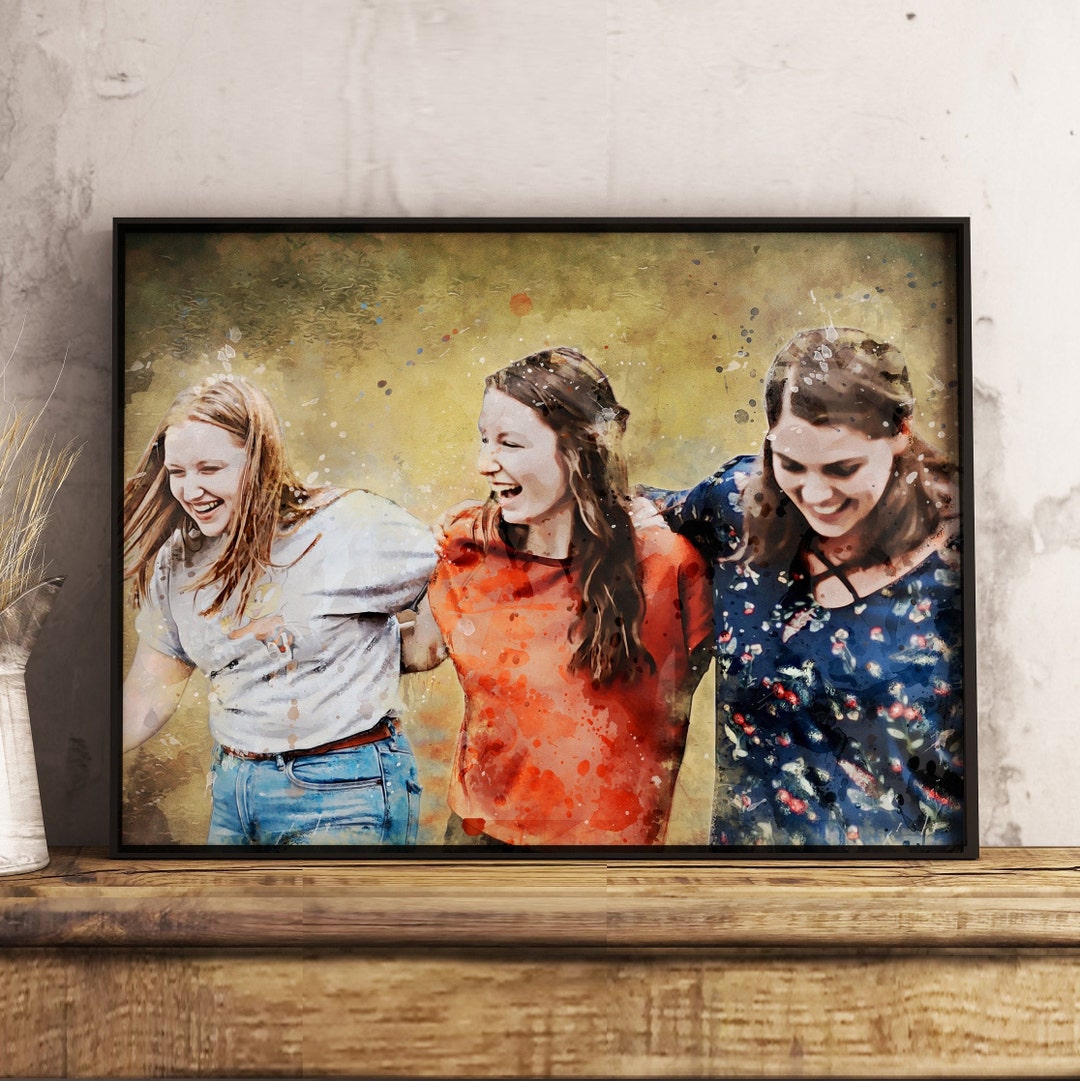 Personalised Digital Art Print | Custom Portrait |'watercolour' Style ...