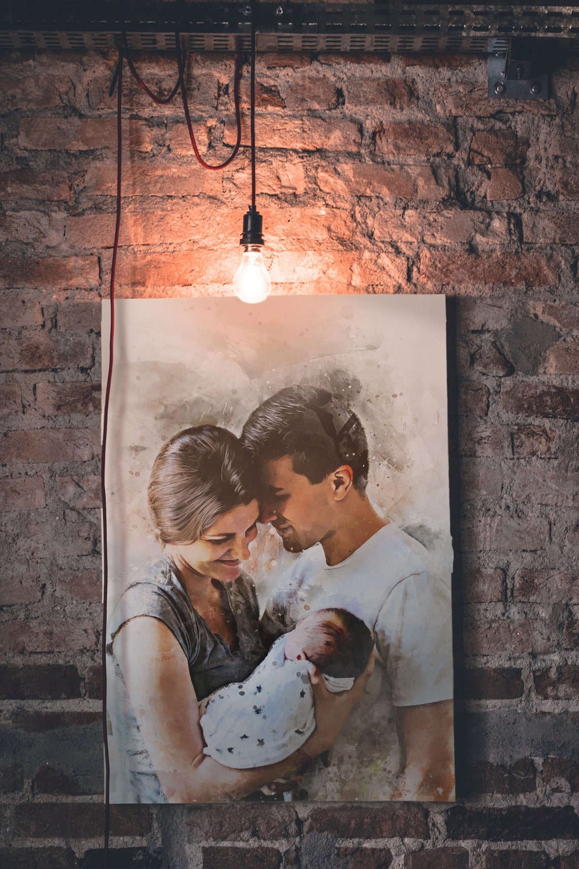 Personalised Digital Art Print | Custom Portrait |'watercolour' Style ...