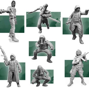 32mm Scale Post Apocalyptic Bandit Figures Set of 7 - Etsy