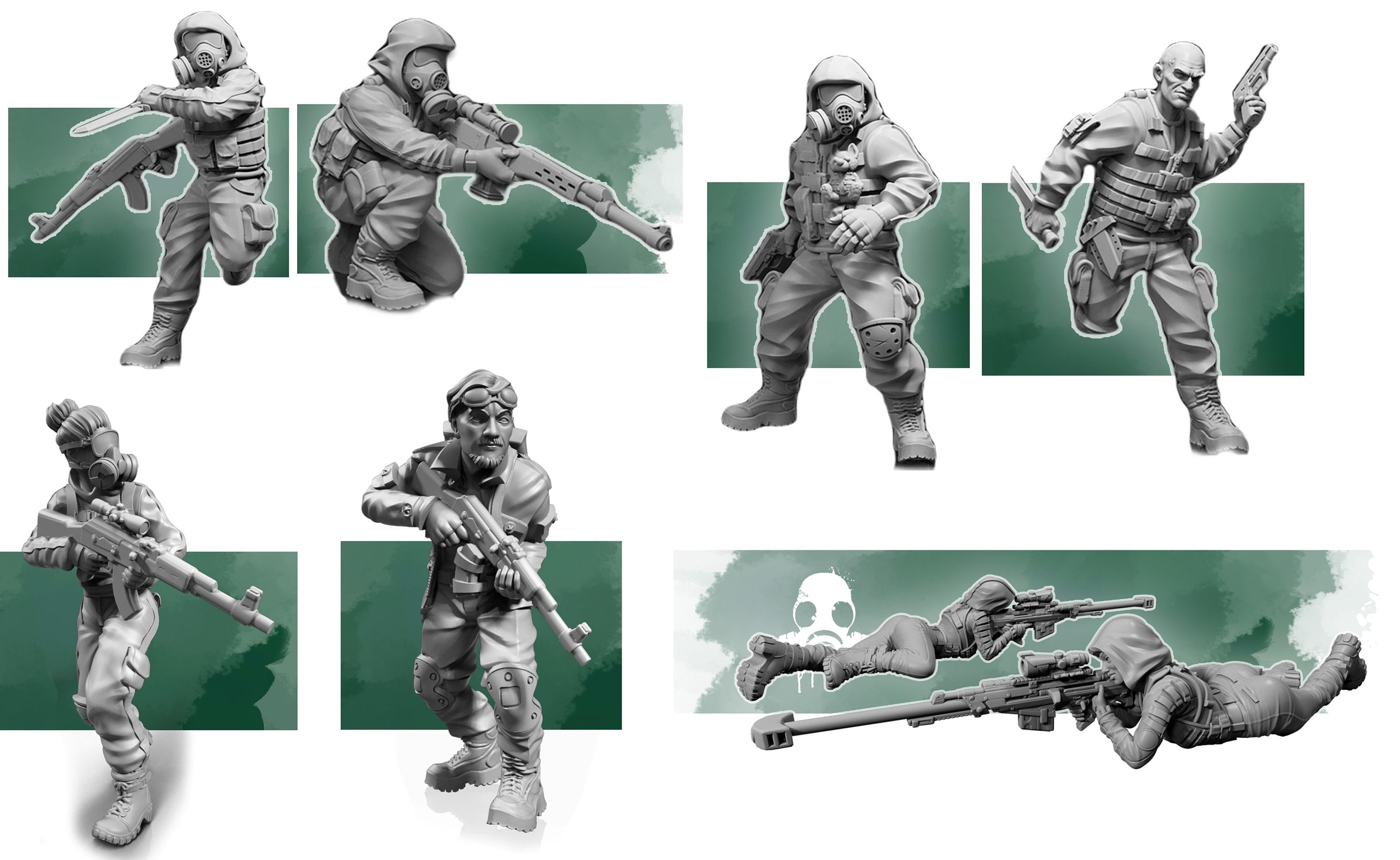 28mm Scale Post Apocalyptic Stalker Figures Set of 7 - Etsy