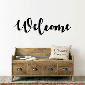 Rustic Metal Welcome Sign - Farmhouse Decor - Housewarming Gift - Metal ...