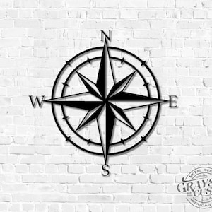 Metal Compass Rose | Metal Wall Art | Unique Compass Design | Rustic ...