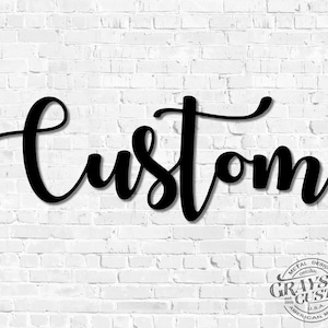 Custom Name Script Metal Sign Single Line Personalized Metal - Etsy