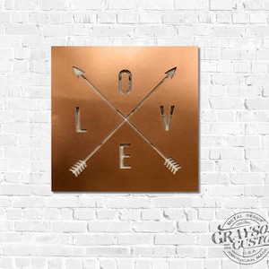 Real Solid Copper Love Double Arrow Wall Art ~ Farmhouse Decor ~ Copper ...