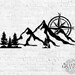 NE Compass Rose Mountain scene metal sign Metal Farmhouse | Etsy