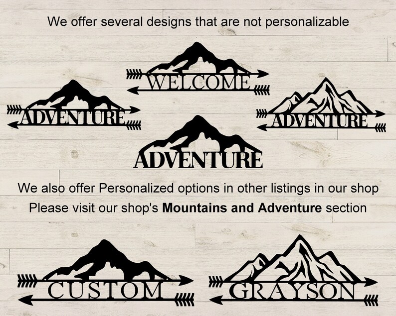 Double Arrow Mountain Range Welcome Sign - Rustic Metal Sign- Wedding ...