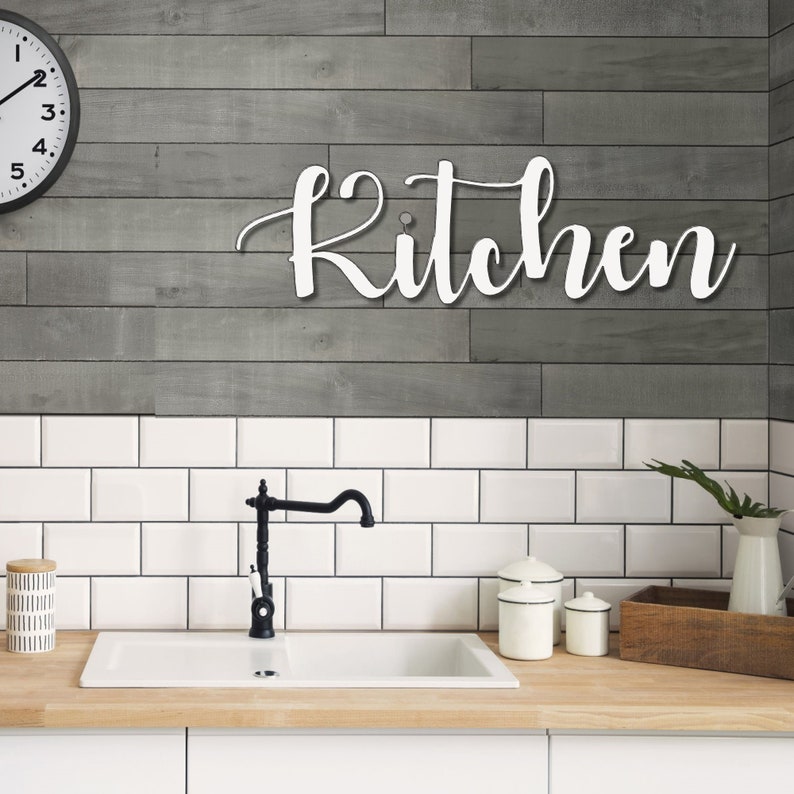 Kitchen Script Metal Word Sign Rustic Metal Kitchen Sign - Etsy