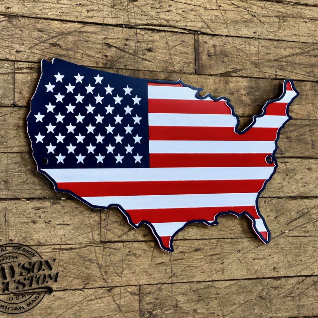 Custom 3 Layer Steel USA Flag Map - Our Unique 3 Layer Custom Flag ...