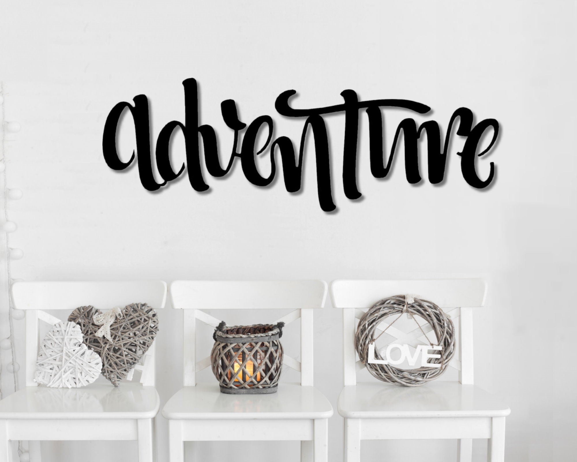 Adventure Word Sign Rustic Adventure Metal Sign | Etsy
