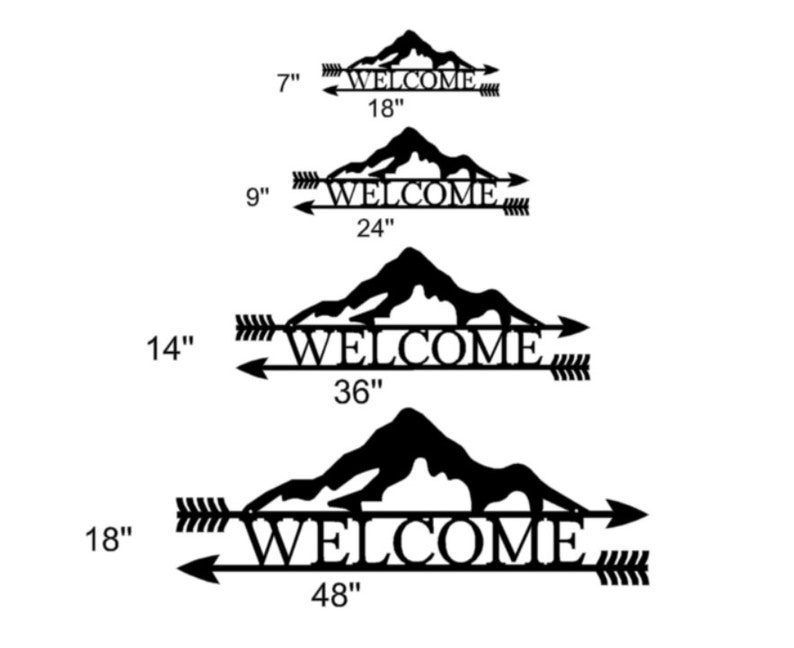 Double Arrow Mountain Range Welcome Sign Rustic Metal Sign - Etsy